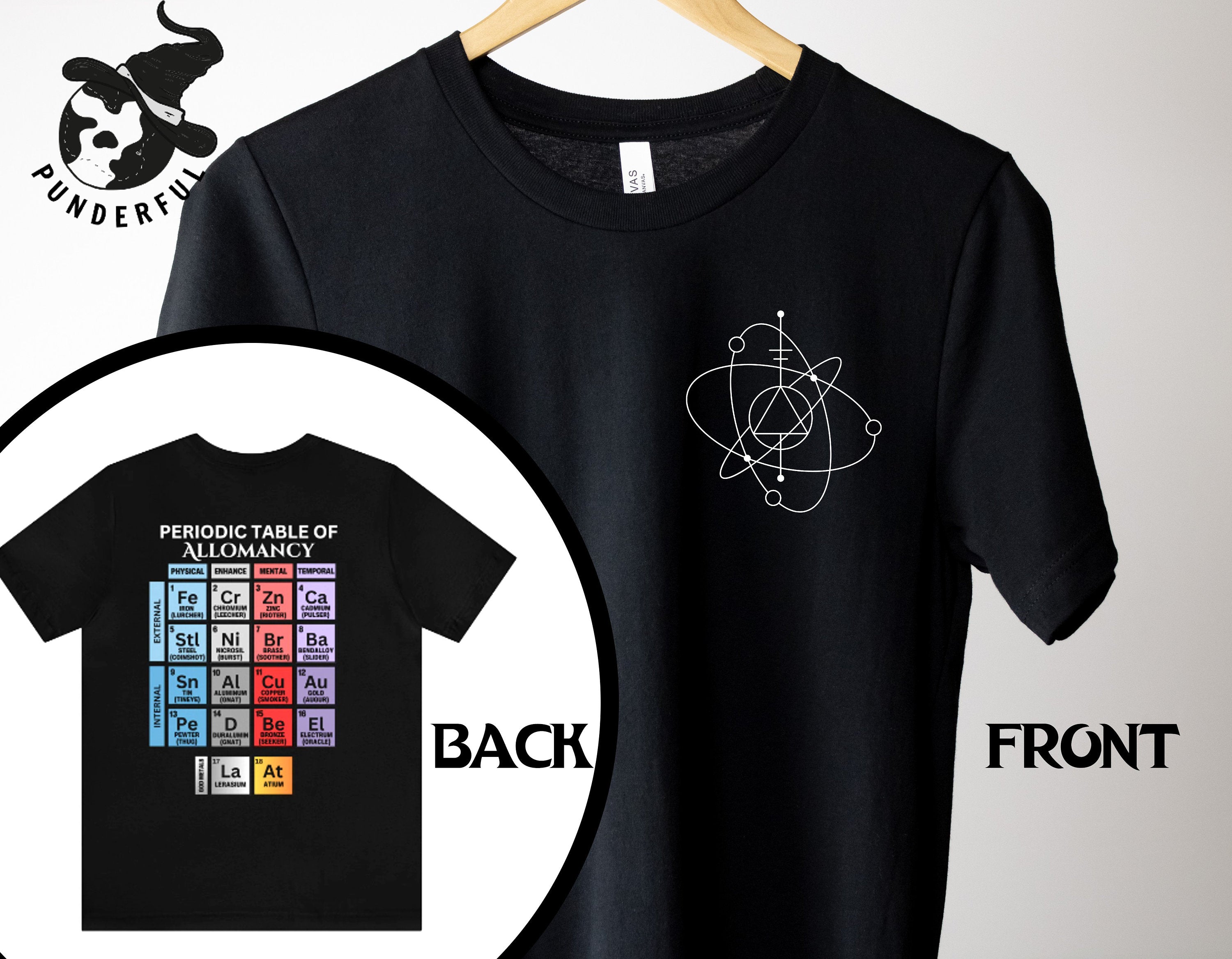 Periodic Table of Allomancy (Double-Sided) T Shirt – CosmereFanCreations