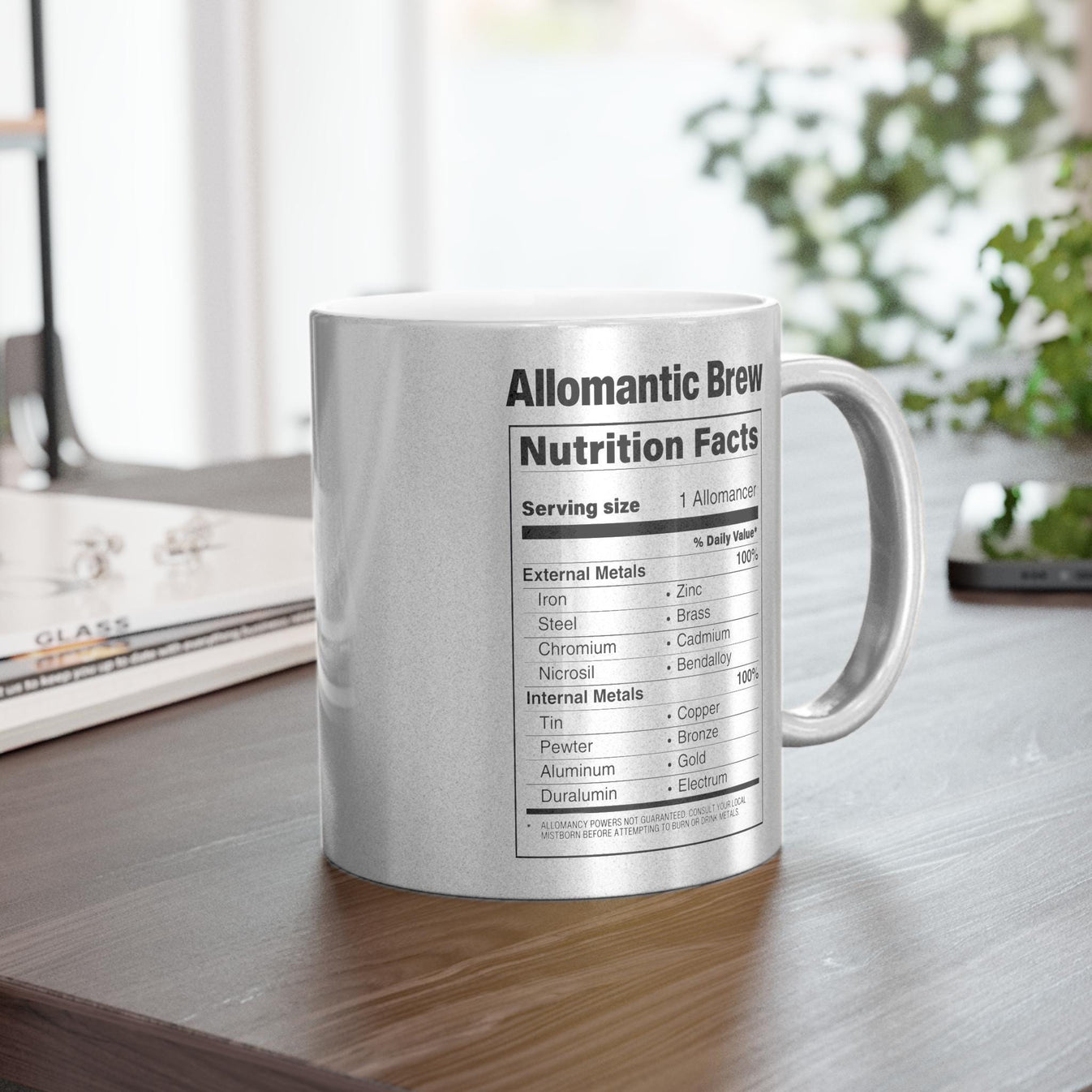 Allomantic Brew Mistborn Cosmere Metallic Mug, Gold and Silver Metal 1 ...